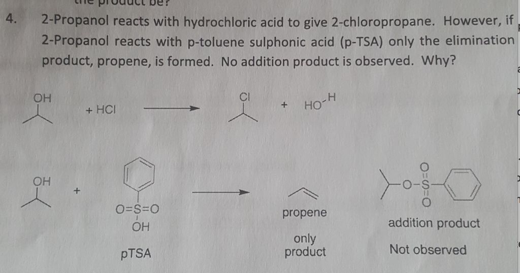 Solved ine pioduct ber 4. 2-Propanol reacts with | Chegg.com