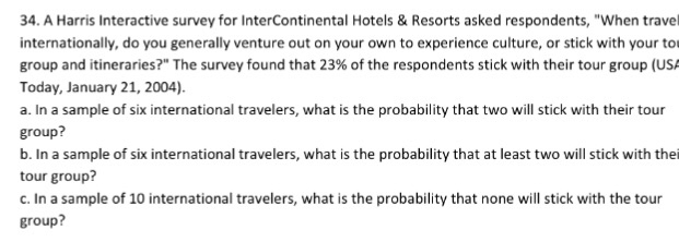 Solved A Harris Interactive survey for InterContinental | Chegg.com