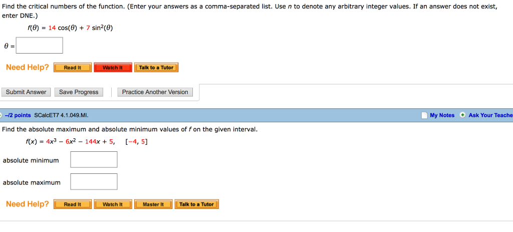 Solved Find the critical numbers of the function. (Enter | Chegg.com