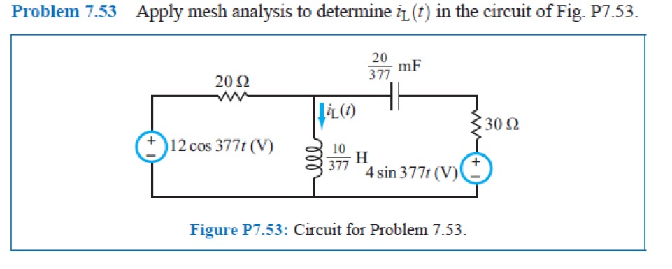 Solved Apply mesh analysis to determine iL(t) in the circuit | Chegg.com