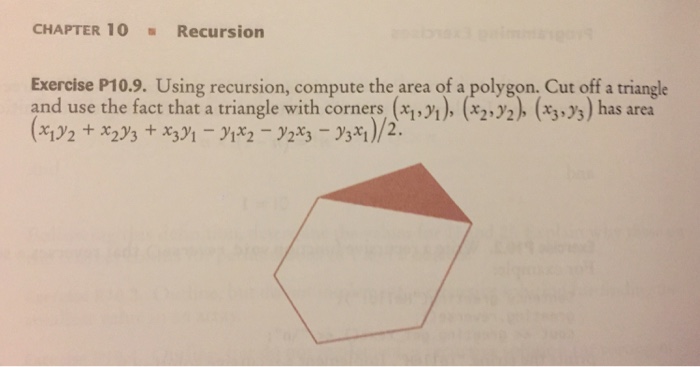 Solved Using recursion, compute the area of a polygon. Cut | Chegg.com