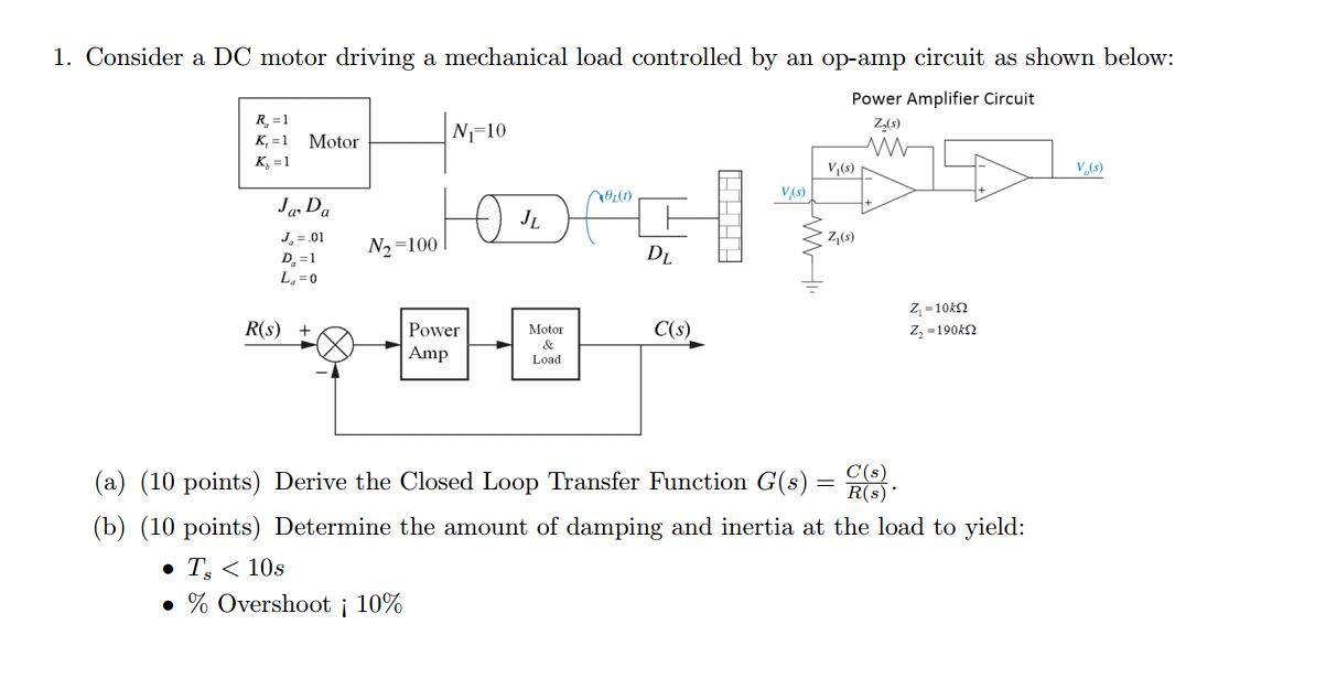 Solved Consider a DC motor driving a mechanical load | Chegg.com