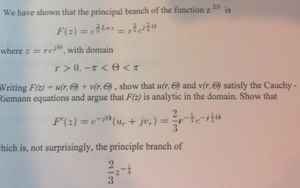 Solved We have shown that the principal branch of the | Chegg.com