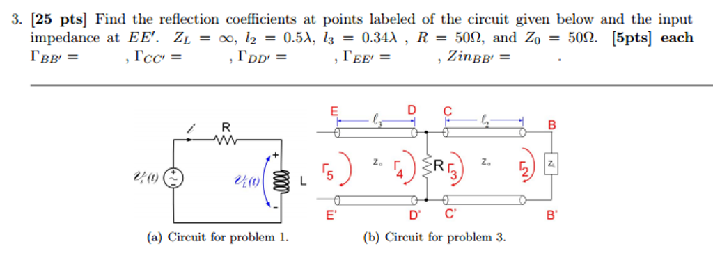 Solved Find the reflection coefficients at points labeled of | Chegg.com