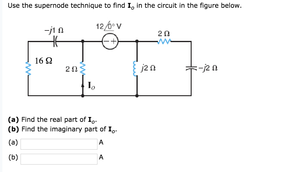 Solved Use the supernode technique to find Io in the circuit | Chegg.com