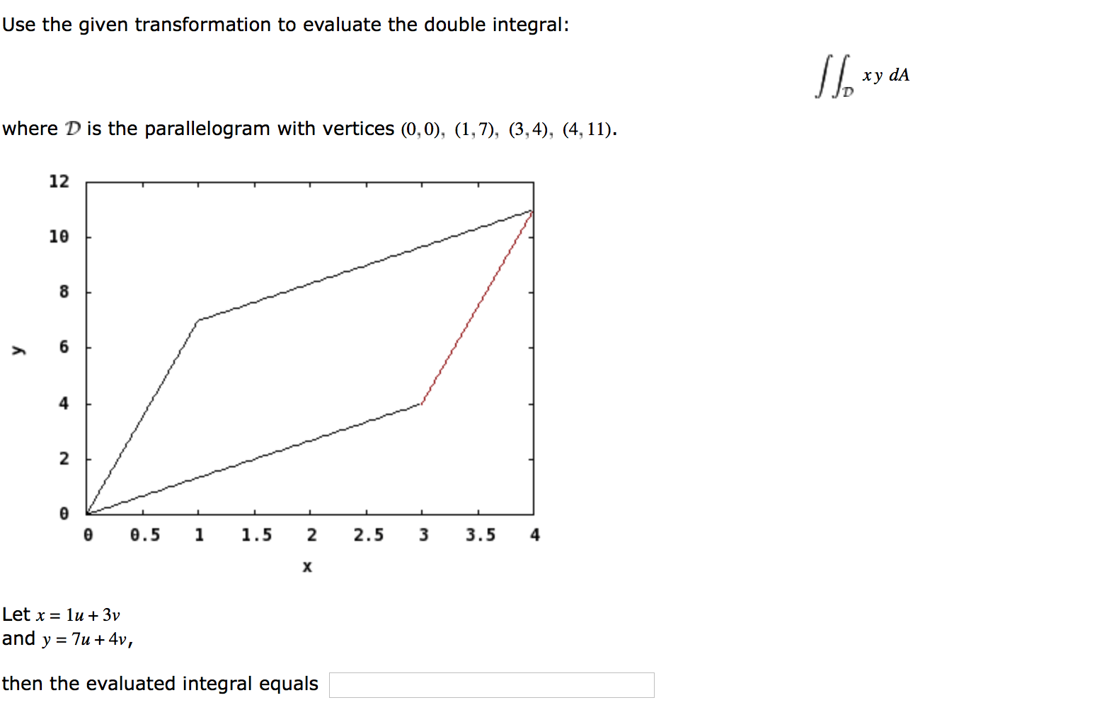 Solved Use the given transformation to evaluate the double | Chegg.com