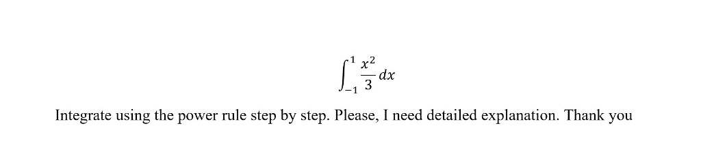 Solved 1 2 dx 3 Integrate using the power rule step by step. | Chegg.com