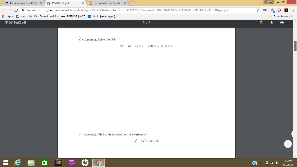 Solved Announcements - ROST x315s18-pt2.pdf xC Find A | Chegg.com