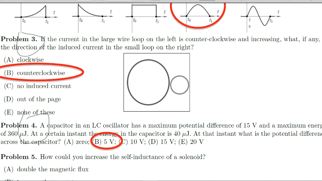 Solved If the current in the large wire loop on the left | Chegg.com