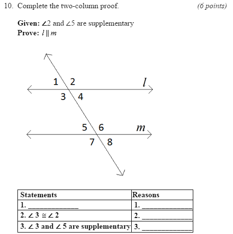 Solved Complete the two-column proof. Given: