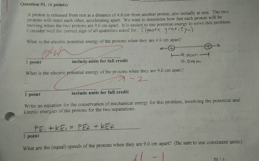 Solved A Proton Is Released From Rest At A Distance Of 4 0