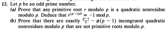 Solved 12. Let p be an odd prime number. (a) Prove that any | Chegg.com