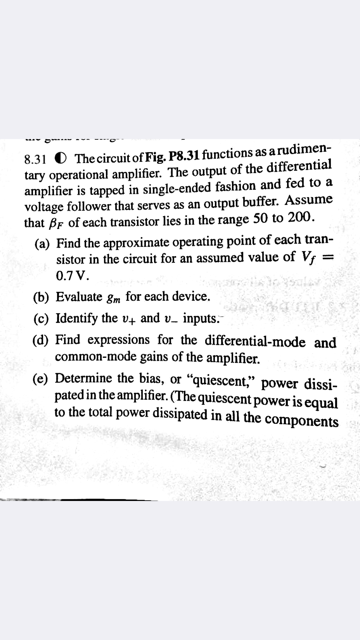 Solved 8.31 Thecircuit of Fig. P8.31 functions as a rudimen | Chegg.com