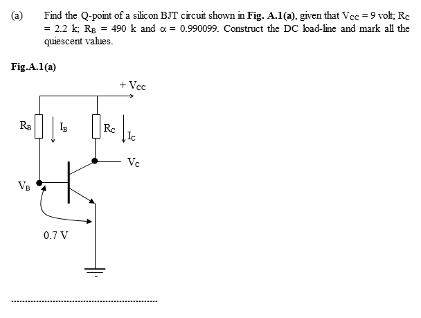 Solved Find the Q-point of a silicon BJT circuit shown in | Chegg.com