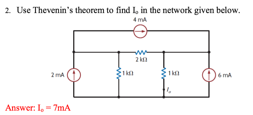 Solved Use Thevenin's theorem to find I0 in the network | Chegg.com