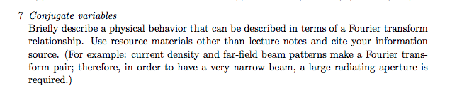 Solved 7 Conjugate variables Briefly describe a physical | Chegg.com