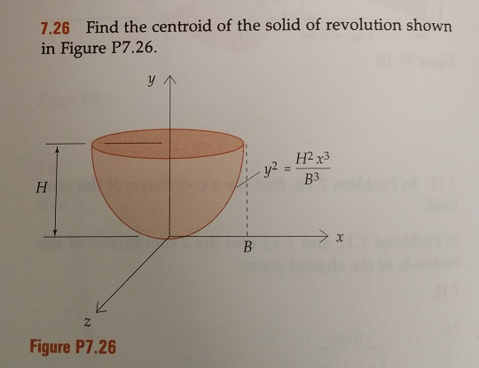 Solved 7.26 Find the centroid of the solid of revolution | Chegg.com