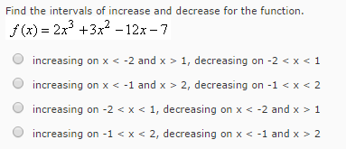 Solved Find the intervals of increase and decrease for the | Chegg.com