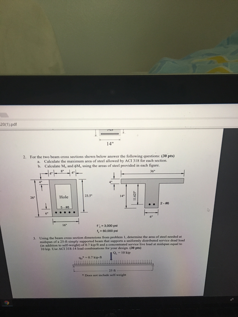 Solved 20(1).pdf 14" 2. For the two beam cross sections | Chegg.com