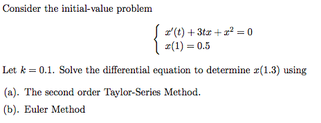 Solved Consider the initial-value problem I z(1) = 0.5 (a). | Chegg.com