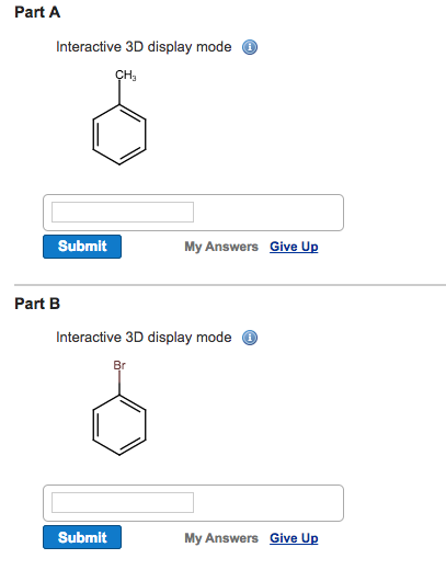 Solved Part A Interactive 3D display mode i CH3 Submit My | Chegg.com