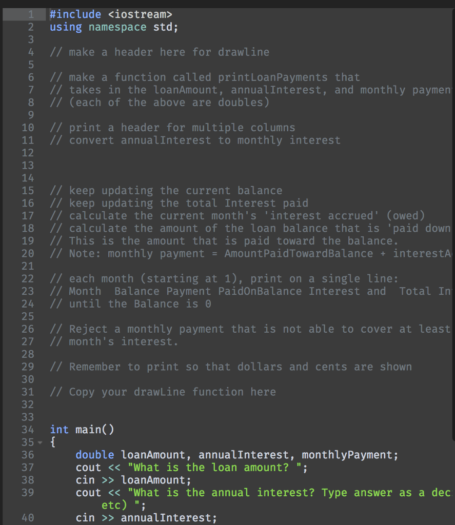 Solved Lab 6: Loan Lab Use functions and function | Chegg.com