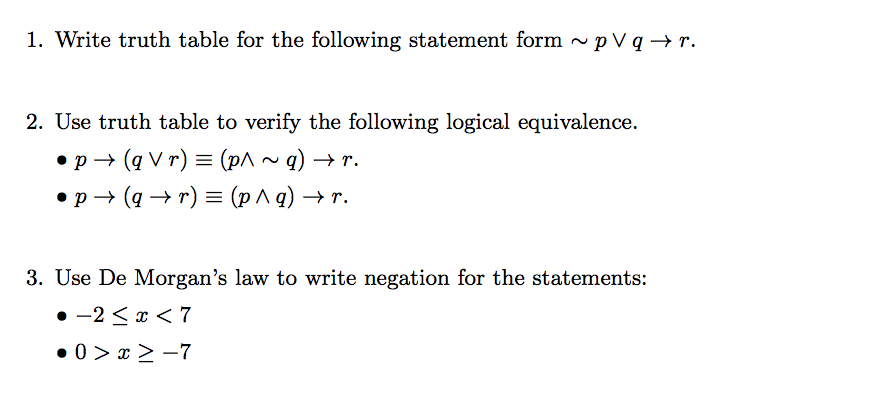 Solved Write truth table for the following statement form ~ | Chegg.com
