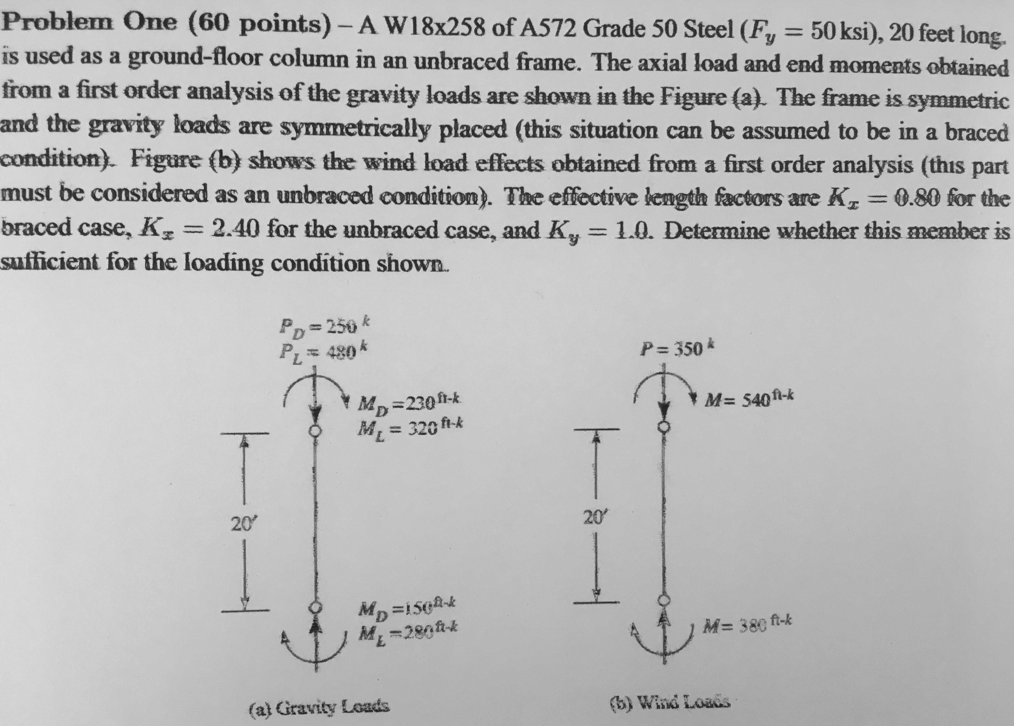 Solved A W18x258 of A572 Grade 50 Steel (F_y = 50 ksi), 20 | Chegg.com