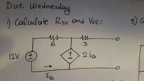 Solved Calculate Rth and Voc using Thevenin's. Please show | Chegg.com