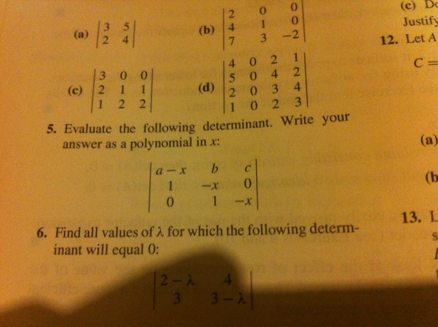 Solved S. Evaluate the following determinant. Write your | Chegg.com