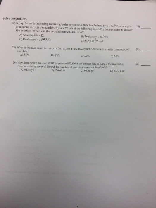 Solved A population is increasing according to the | Chegg.com