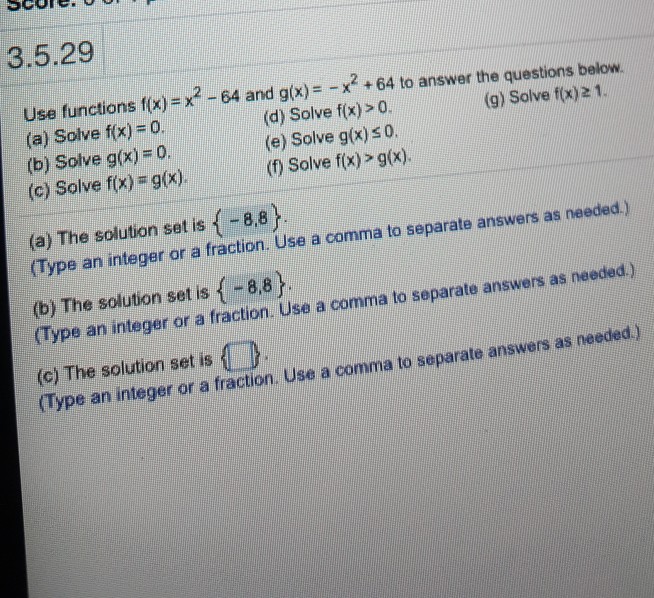 Solved 3529 Use Functions Fx X2 64 And Gx X64 To 