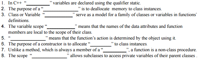 Solved In C++ "_____" variables are declared using the | Chegg.com