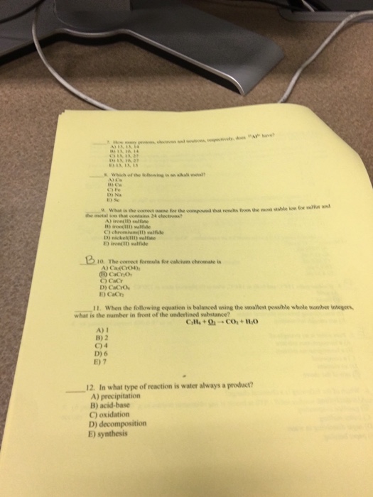 Solved The correct formula for calcium chromate is A) | Chegg.com