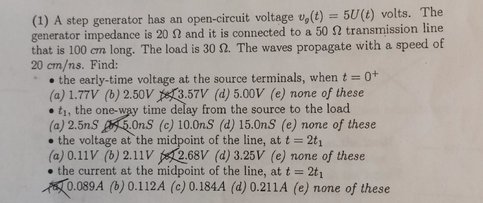 Solved (1) A step generator has an open-circuit voltage | Chegg.com