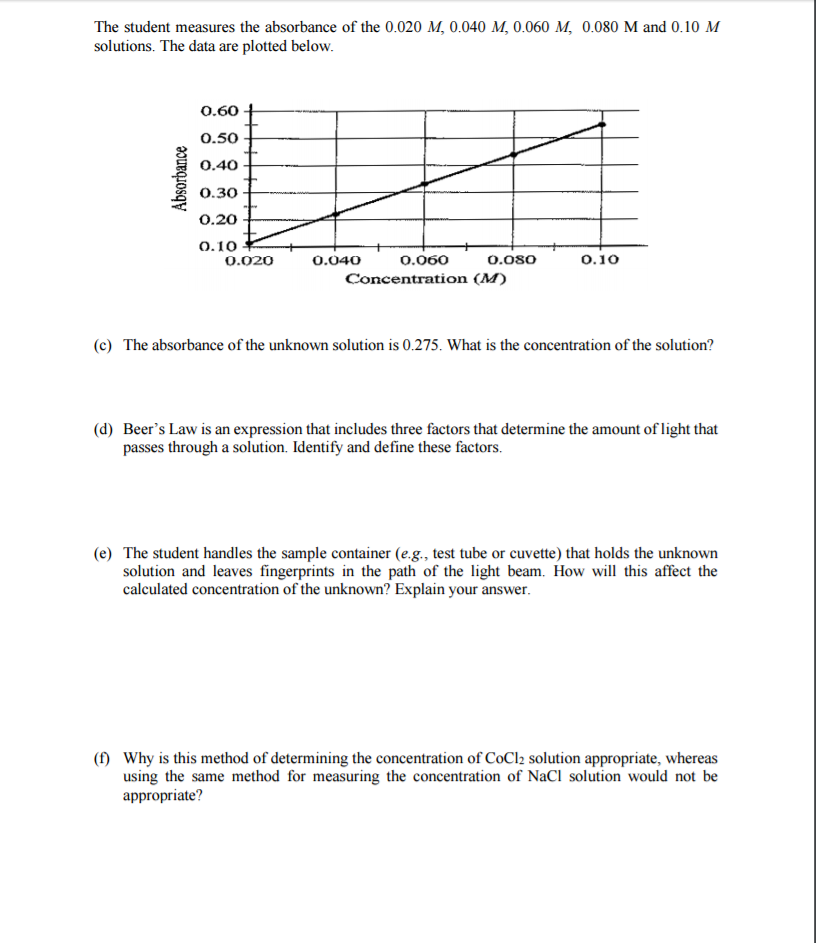 Solved A student is instructed to determine the | Chegg.com