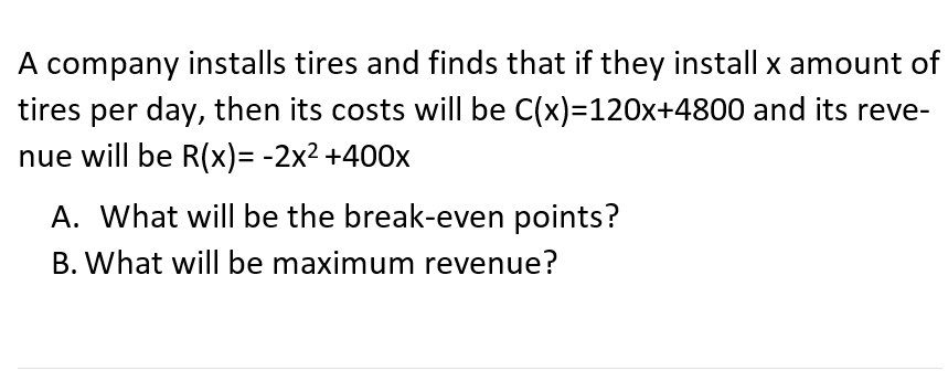 Solved A company installs tires and finds that f they | Chegg.com