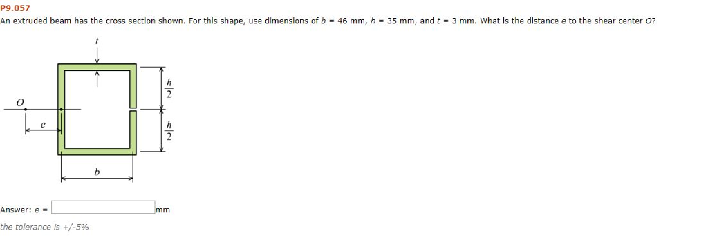 Solved P9.057 An extruded beam has the cross section shown. | Chegg.com