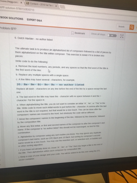 Solved m 6PP SOLUTIONS EXPERT Q&A Bookmark Show all steps a | Chegg.com