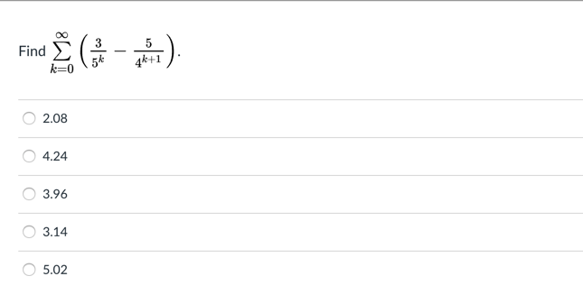 Solved 3 5k 4k+1 2.08 4.24 3.96 3.14 5.02 | Chegg.com