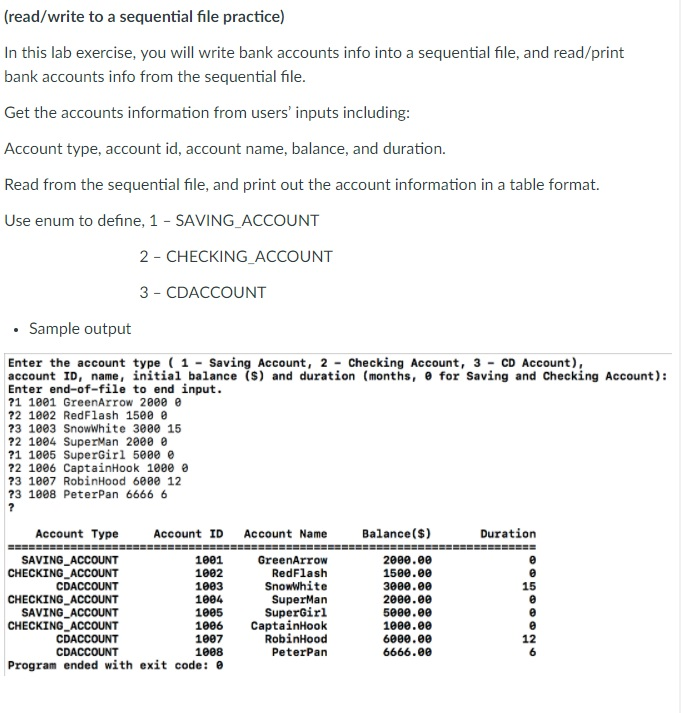 Solved Readwrite To A Sequential File Practice In This 5420