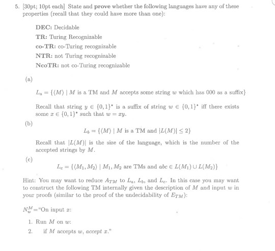 Solved 5. 130pt; 10pt each] State and prove whether the | Chegg.com