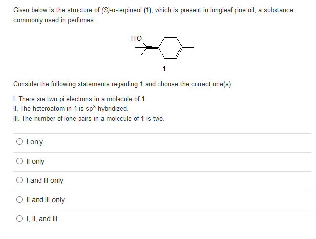 Solved Given below is the structure of (S)-alpha-terpineol | Chegg.com
