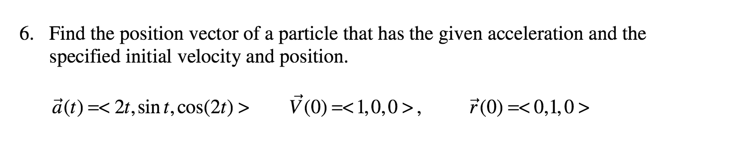 Solved: Find The Position Vector Of A Particle That Has Th... | Chegg.com