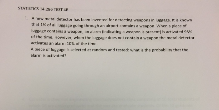 Solved Probability and Stats. Ex 1 | Chegg.com