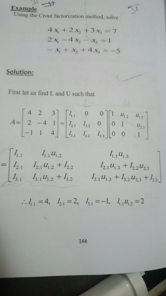 Solved r a m ation method PA -LU vnstruct the solution to AX | Chegg.com