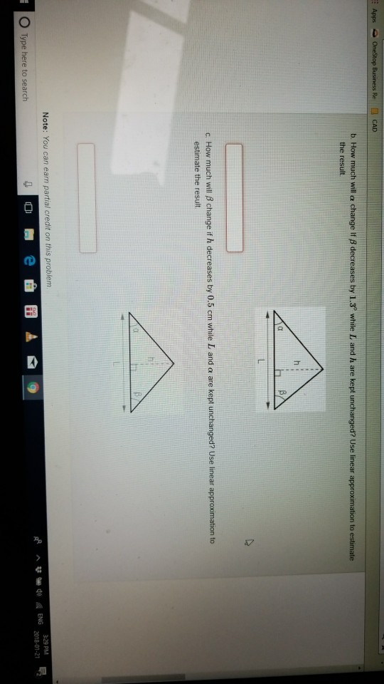 Solved The base , the height h and the two base angles α and | Chegg.com