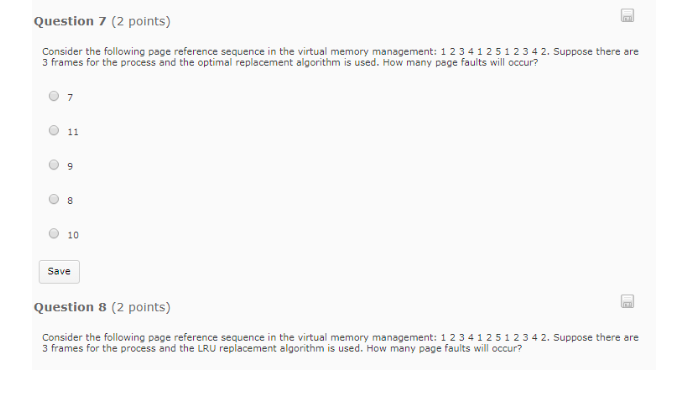 Solved Question 7 (2 points) Consider the following page | Chegg.com