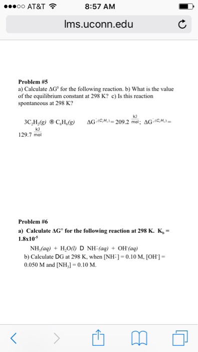 Solved Calculate delta G^0 for the following reaction. What | Chegg.com