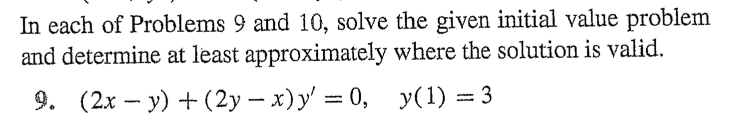Solved In each of Problems 9 and 10, solve the given initial | Chegg.com